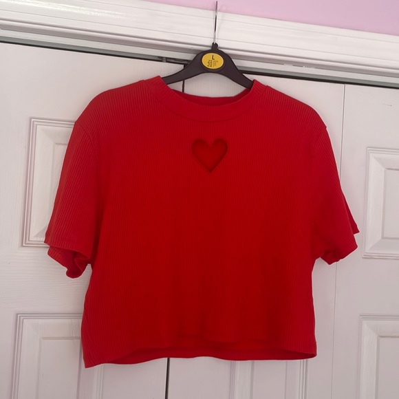 Divided | Tops | Cut Out Heart Crop Top | Poshmark